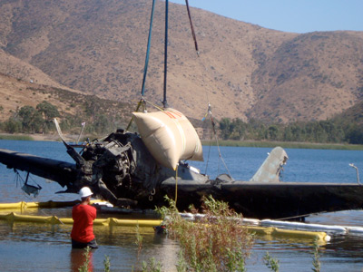 Pacific Wrecks - SB2C-4 Helldiver 19866 salvaged from Lower Otay Reservoir